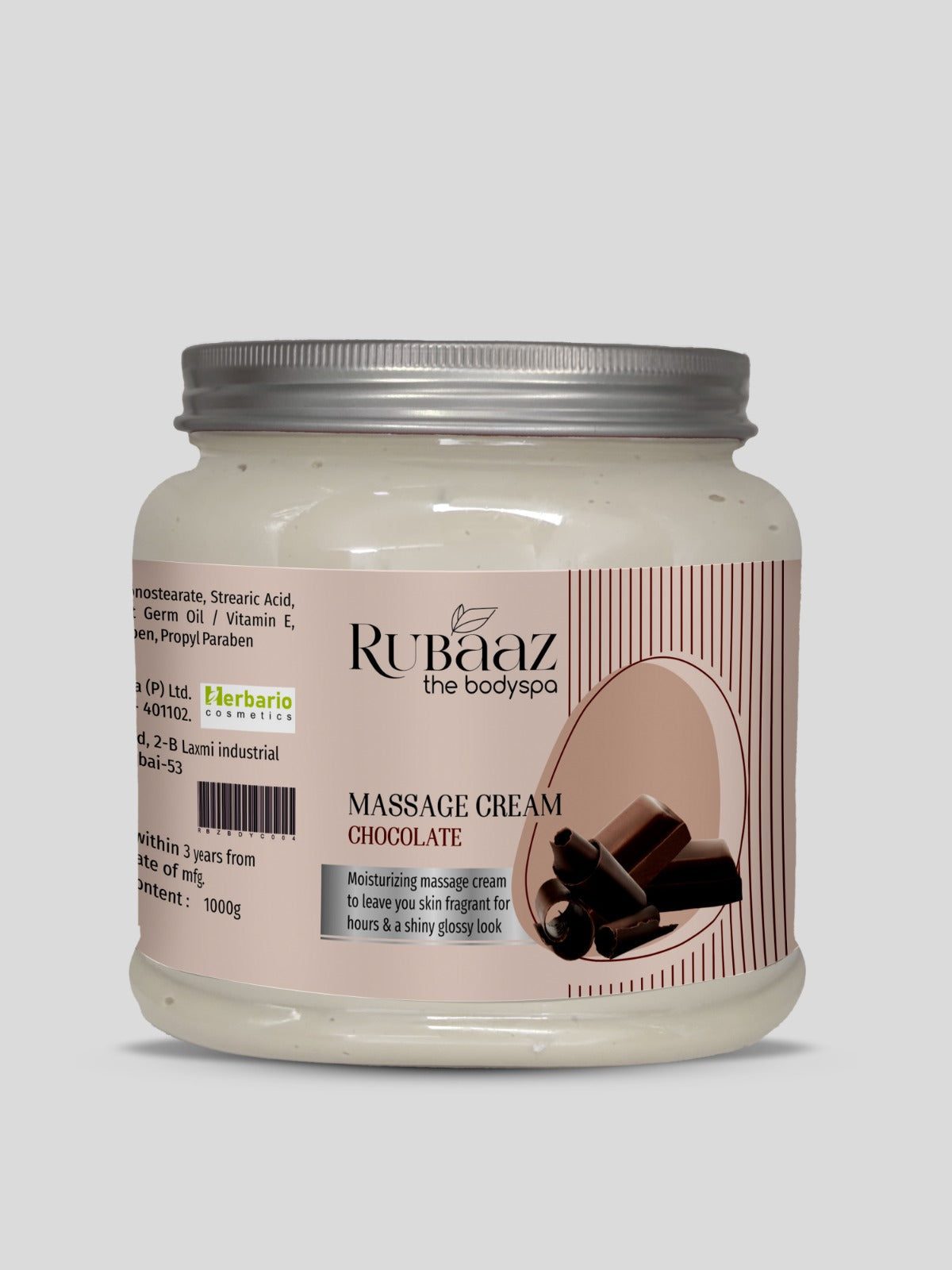 Rubaaz Chocolate Body Cream Rich Spa Moisturizer (500g/1kg)