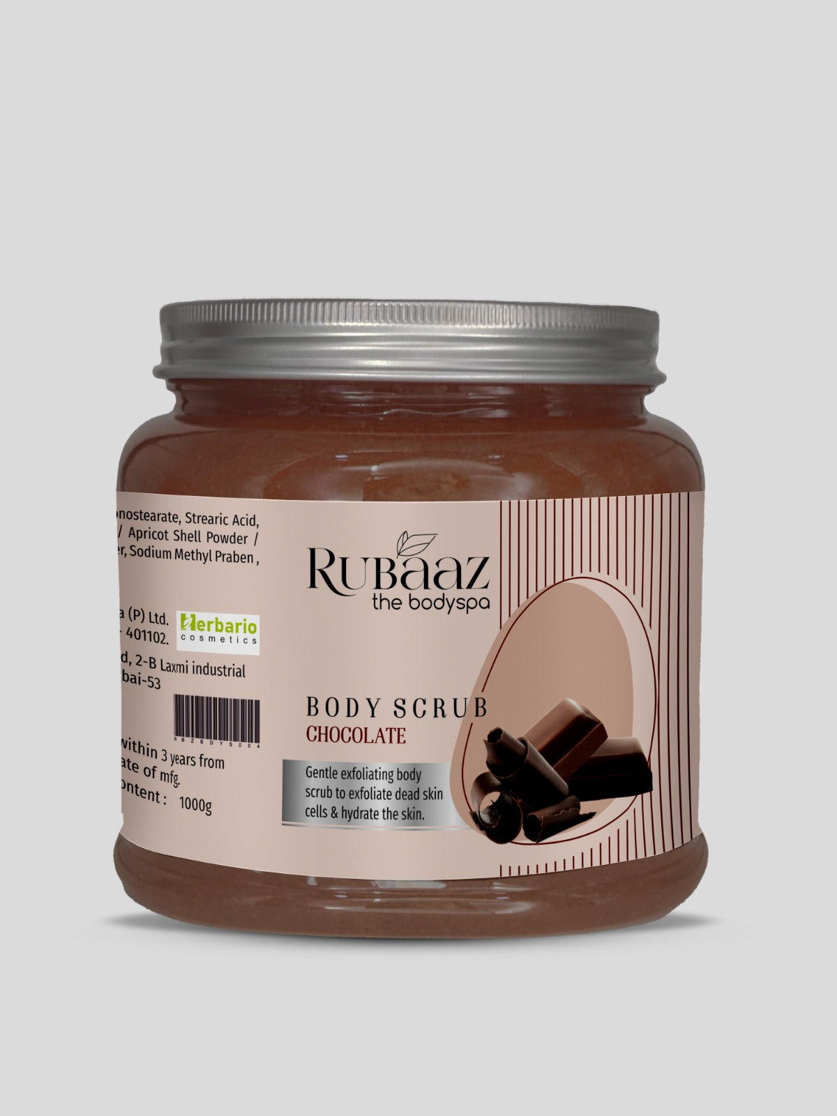 Rubaaz Chocolate Body Scrub – Creamy Spa Body Polish (500g/1kg)